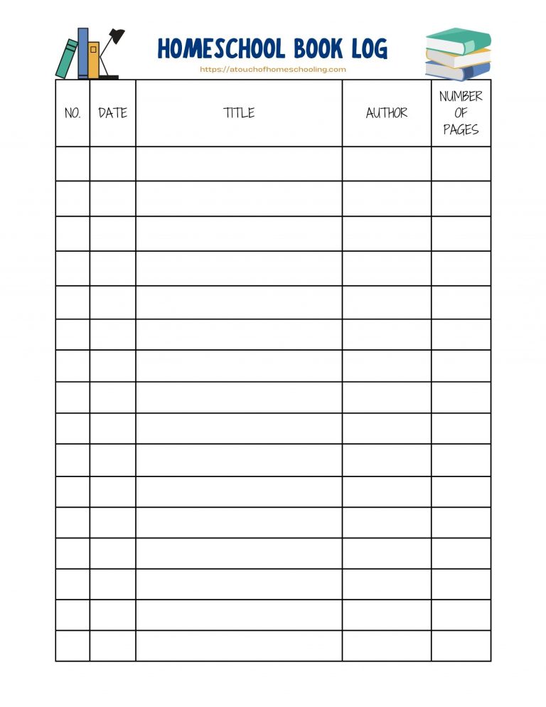 FREE Printable Homeschool Book Log - Reading Log for Kids