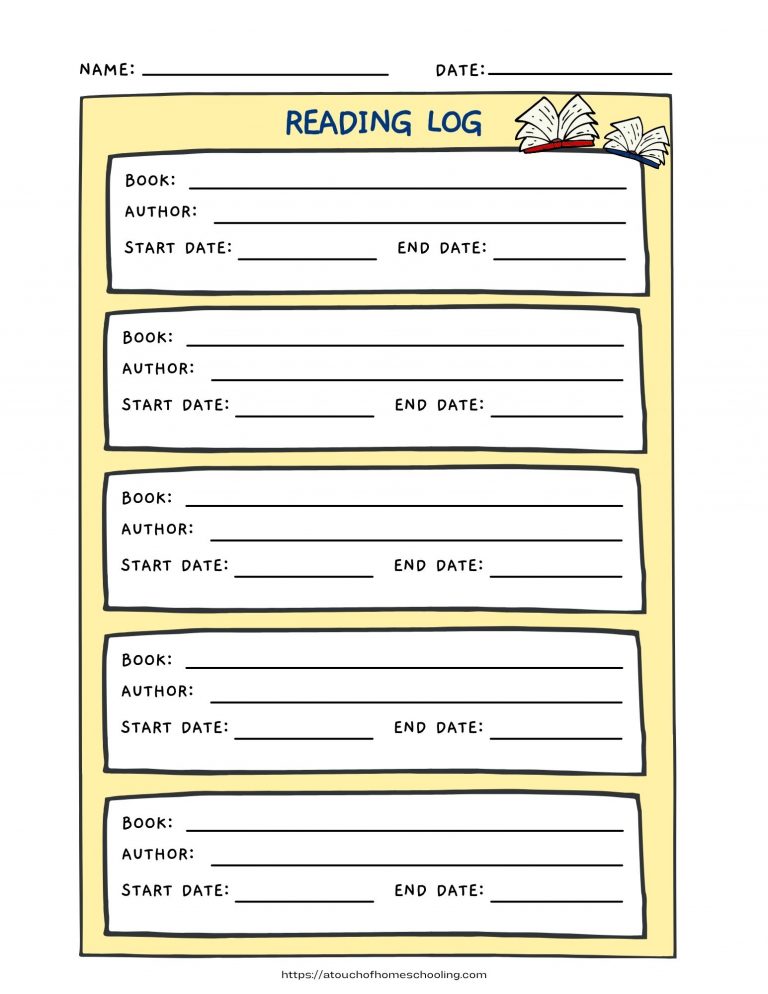 FREE Printable Homeschool Book Log - Reading Log for Kids