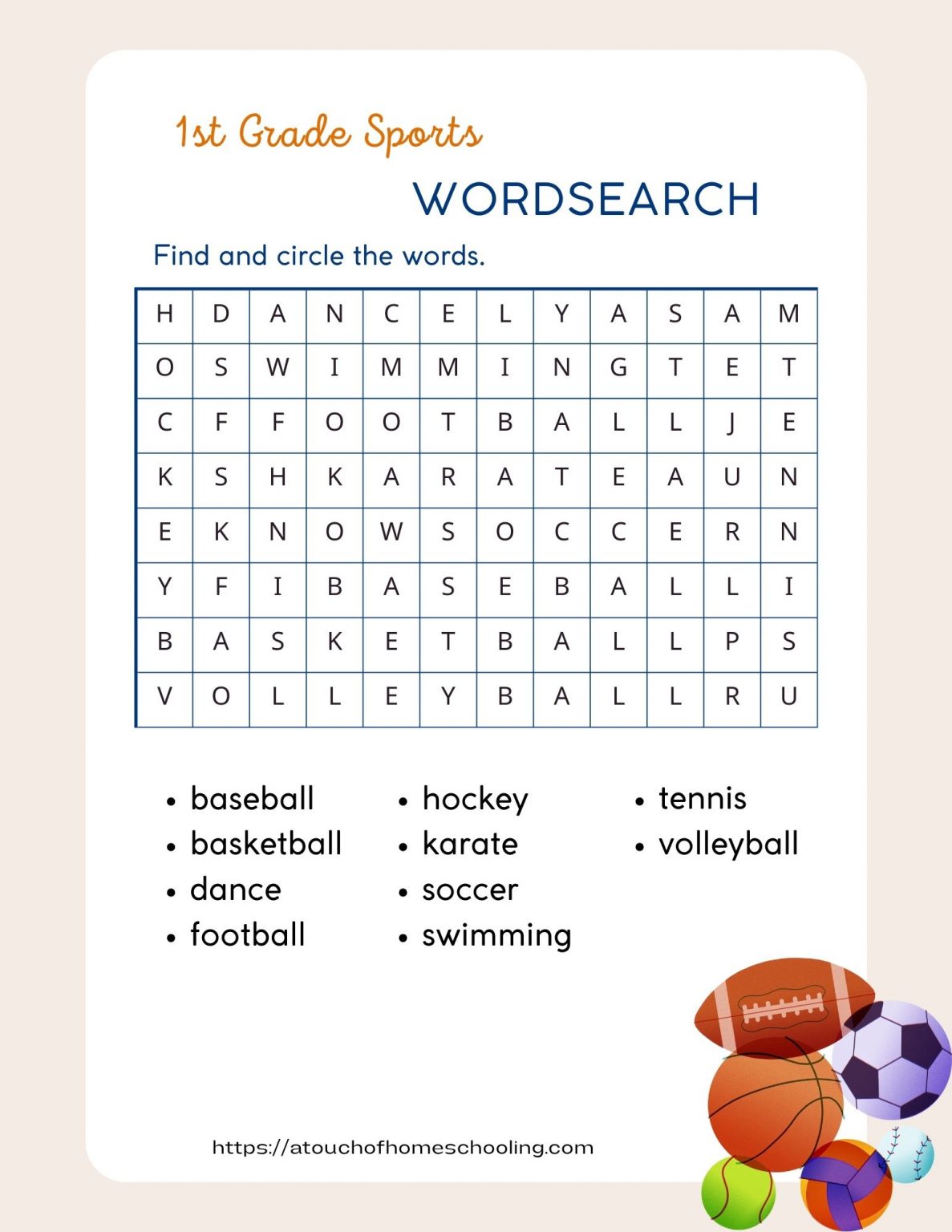 1st Grade Word Search for Kids - FREE Printables - A Touch of Homeschooling